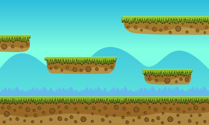 Cartoon game background Royalty Free Vector Image