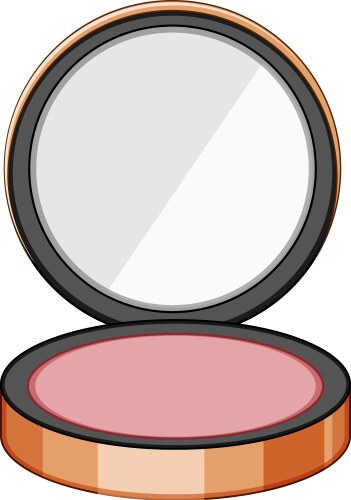 Shimmer blush compact cartoon Royalty Free Vector Image