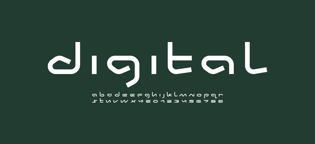 Technical future font digital cyber alphabet Vector Image