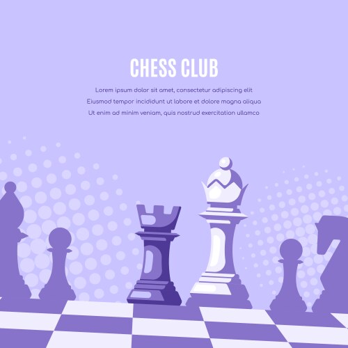 International chess day banner template outline Vector Image