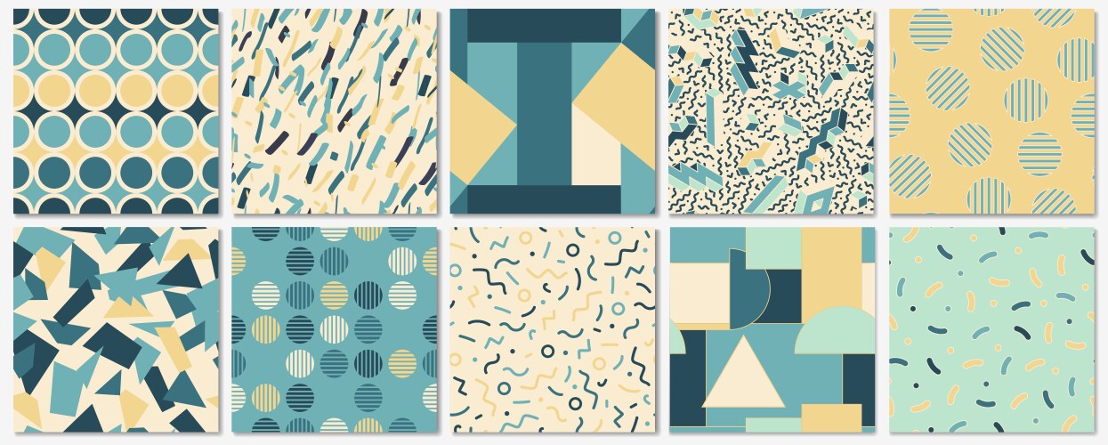Collection of seamless textile patterns Royalty Free Vector