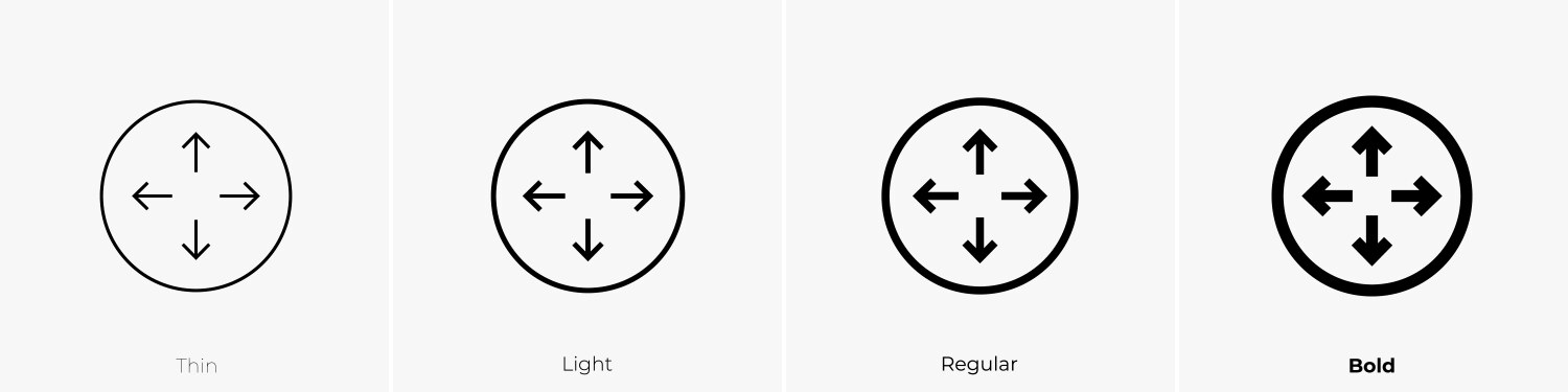 Control icon thin light regular and bold style Vector Image
