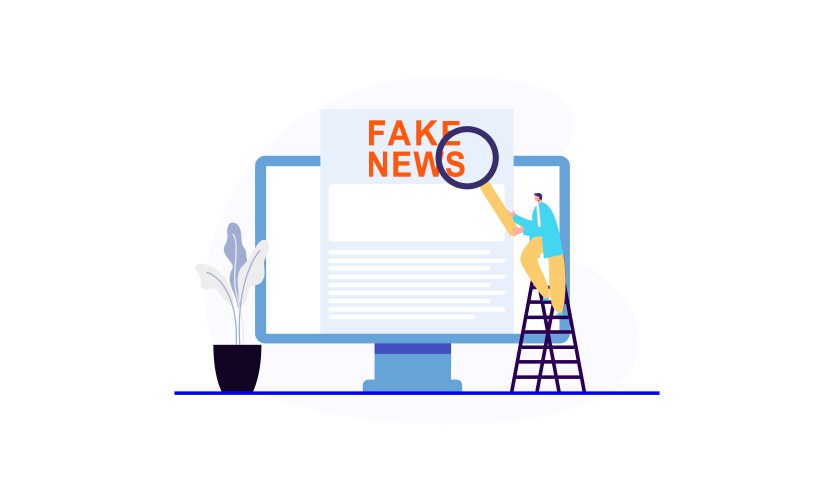 Fake news metaphors mass media propaganda Vector Image
