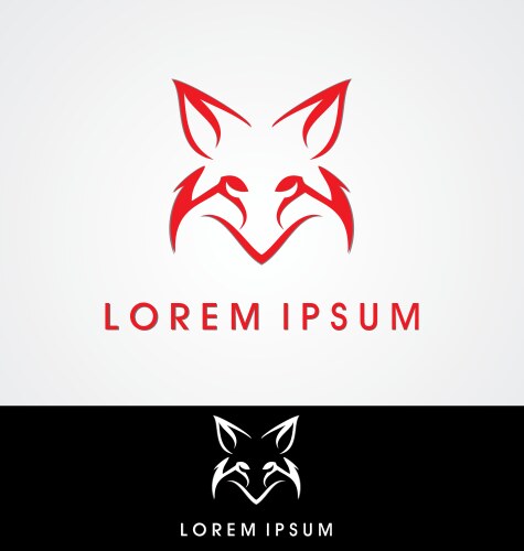 Simple minimalist fox logo design isolated Vector Image