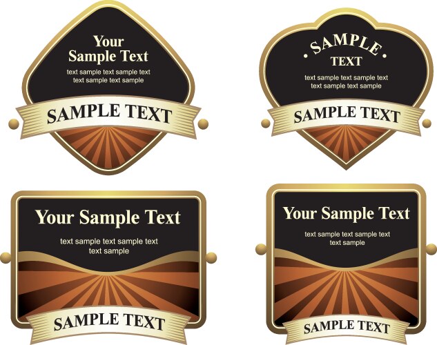 Various doodle labels graphic Royalty Free Vector Image