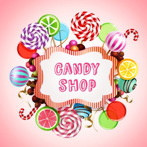 Cartoon candy shop a small cute market Royalty Free Vector
