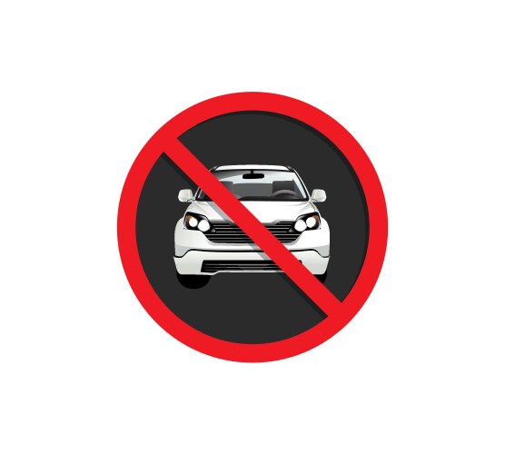 Circle prohibited sign for no car parking Vector Image