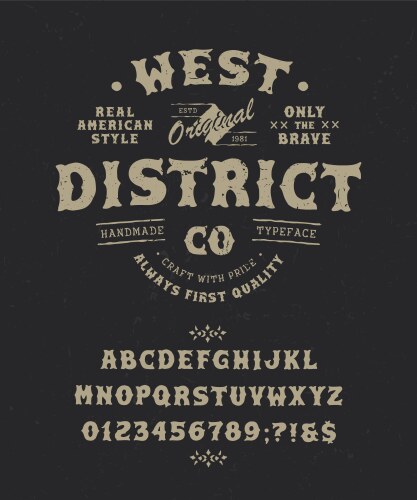 Hand made script font in vintage victorian style Vector Image
