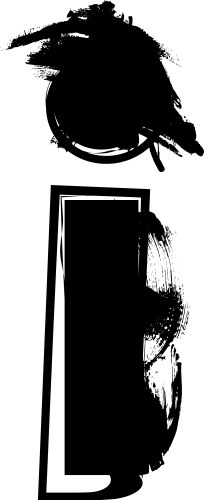 Grunge letter b black font sketch style symbol Vector Image