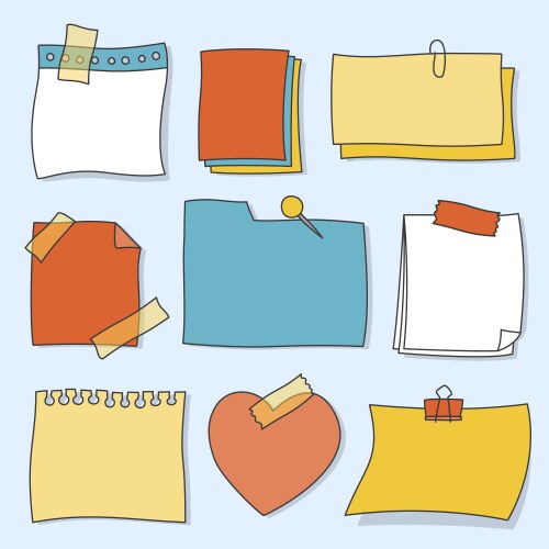 Post it note paper Royalty Free Vector Image - VectorStock