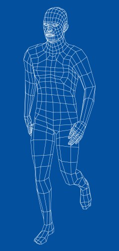 Wireframe walking man Royalty Free Vector Image