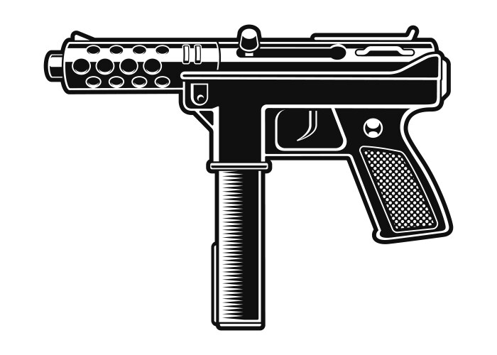 Luger p08 parabellum retro pistol Royalty Free Vector Image