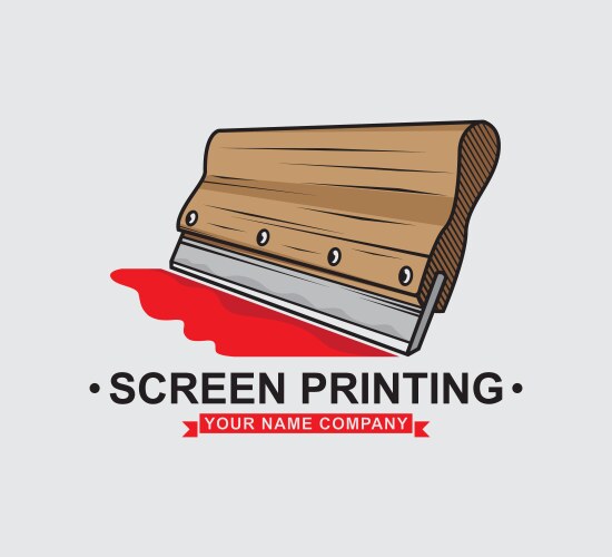 Screen printing tool logo Royalty Free Vector Image