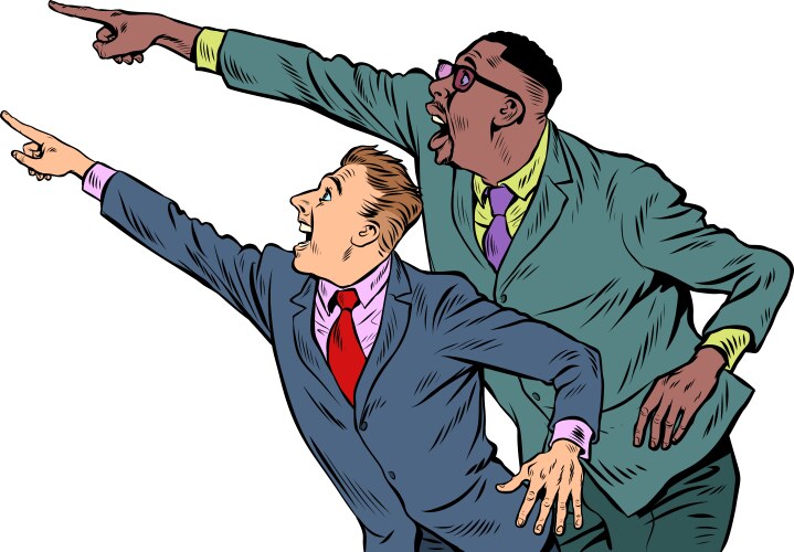 People point with their hand template advertising Vector Image