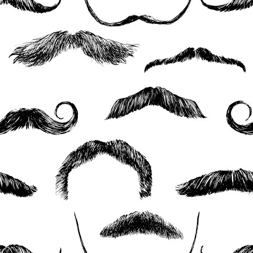 Vintage mustache seamless pattern Royalty Free Vector Image