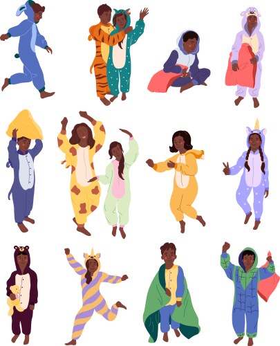 Pajama party flat Royalty Free Vector Image - VectorStock