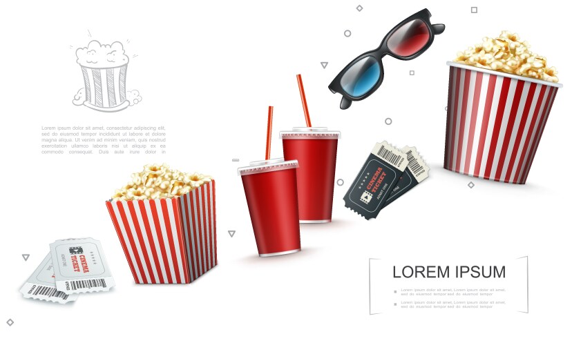 Realistic cinema elements template Royalty Free Vector Image