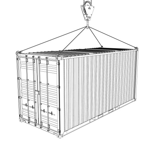 20-foot shipping container hanging on a crane Vector Image