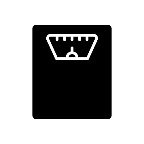 Scale icon set weighing machine symbol in black Vector Image