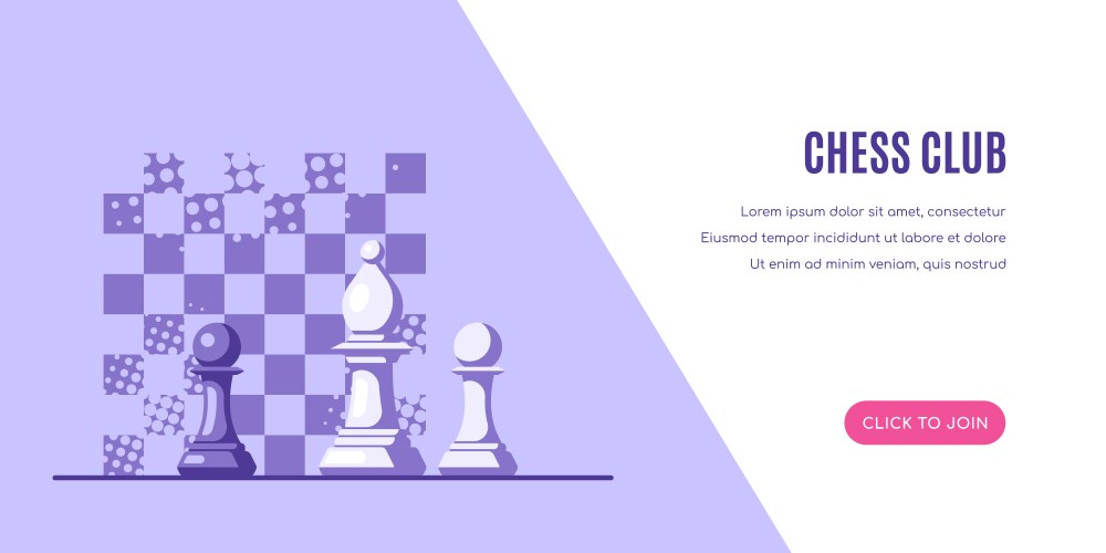 International chess day banner template outline Vector Image