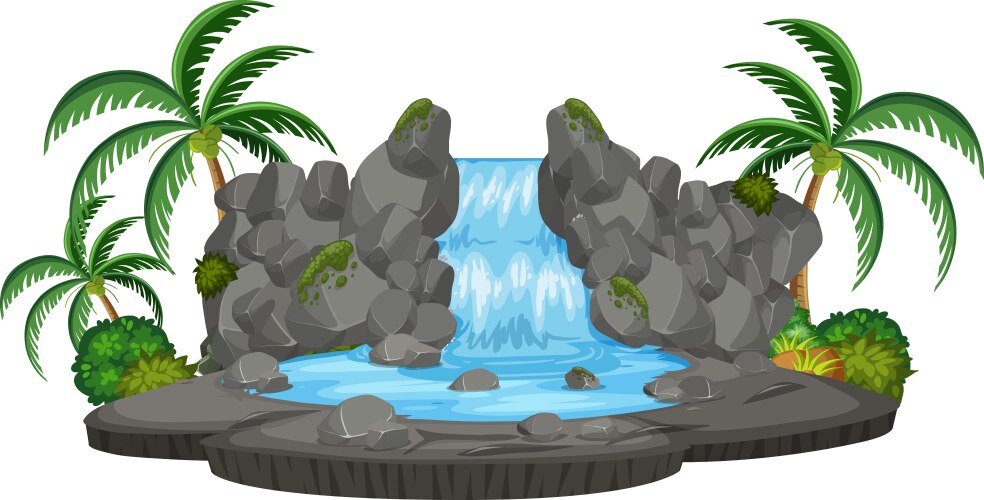A waterfall nature landscape Royalty Free Vector Image