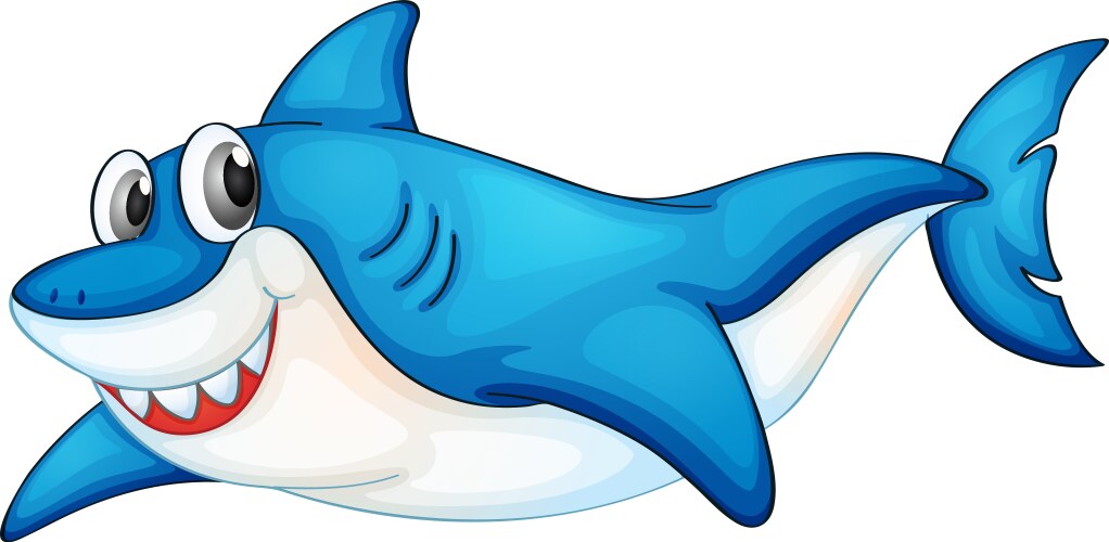 Cute shark cartoon character Royalty Free Vector Image