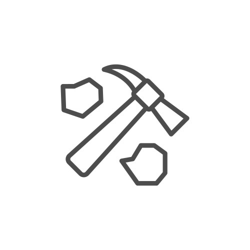 Mining process line outline icon Royalty Free Vector Image