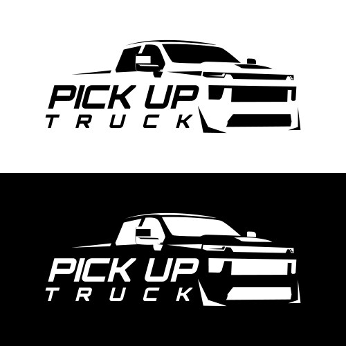 Pick up truck logo design Royalty Free Vector Image