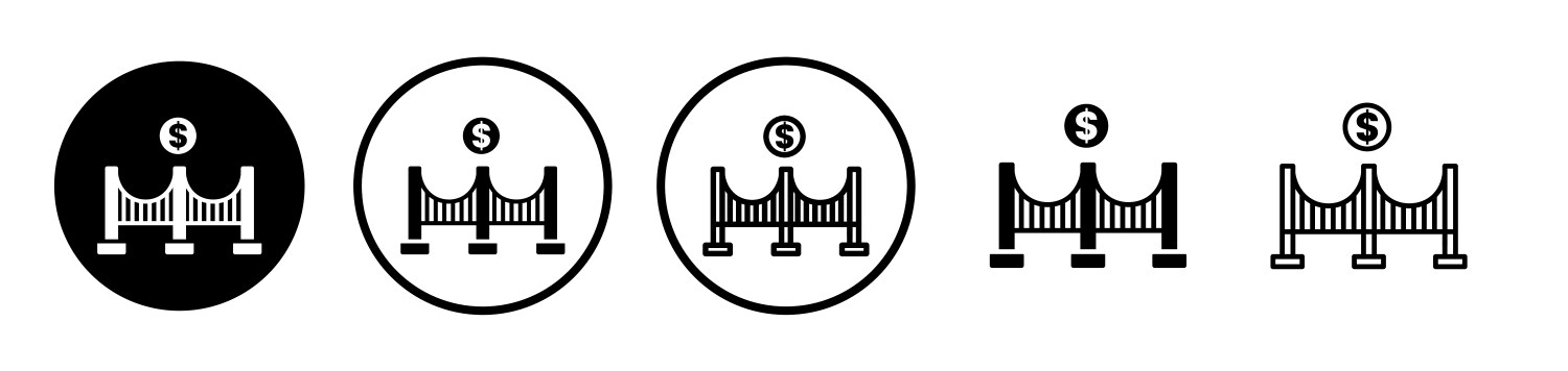 Bridging loan icon set on white background Vector Image