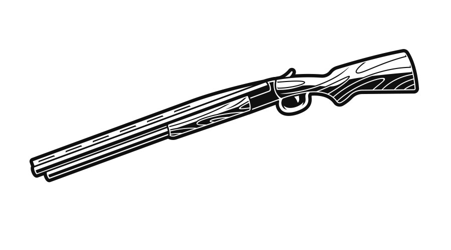 Double barrel gun Royalty Free Vector Image - VectorStock
