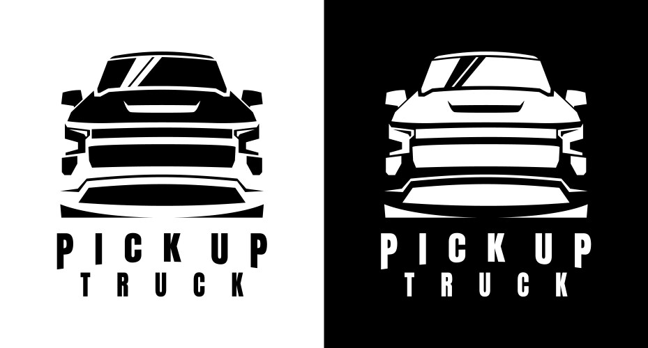 Pick up truck logo design Royalty Free Vector Image