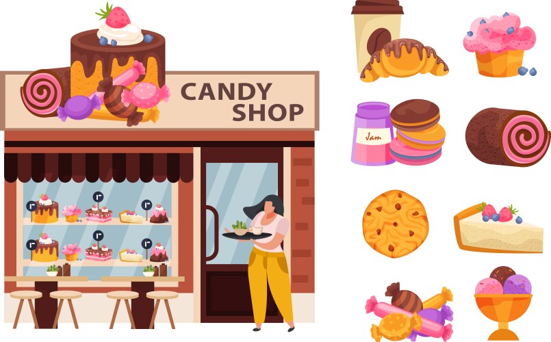 Candy group cartoon Royalty Free Vector Image - VectorStock