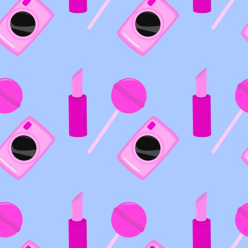 Seamless pattern with collection of colorful 90s Vector Image