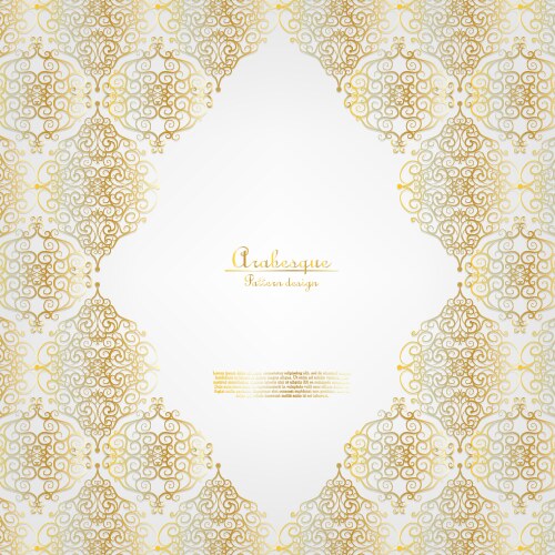 Arabesque elegant gold background border Vector Image