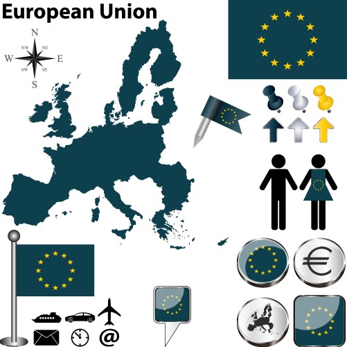 European union economy and savings Royalty Free Vector Image