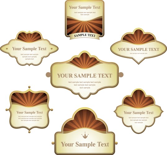 Various doodle labels graphic Royalty Free Vector Image