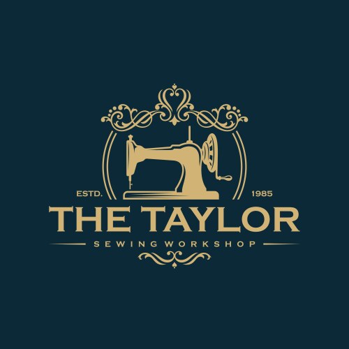 Tailoring tailor shop logo or label atelier Vector Image