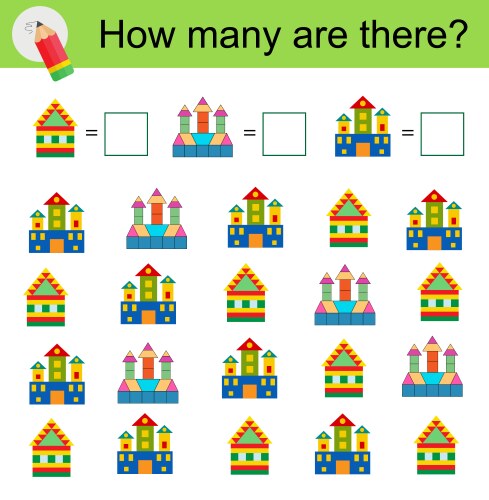 Math activity for kids developing numeracy Vector Image