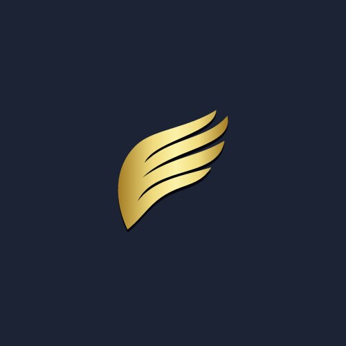 Abstract wing gold logo Royalty Free Vector Image