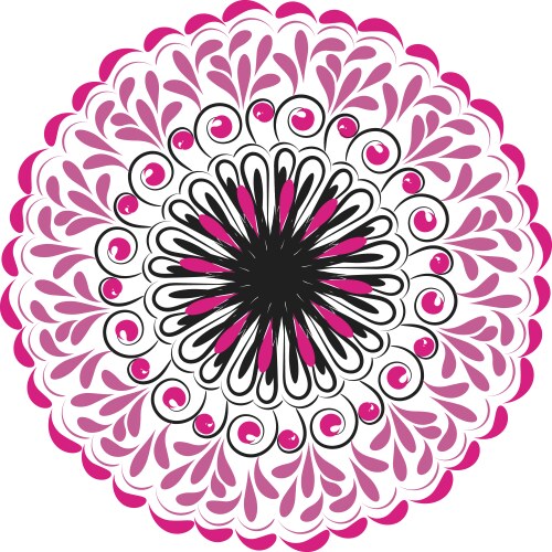 Elegant simple mandala line drawing for print Vector Image