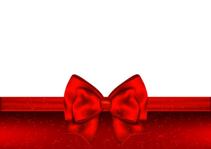 Red ribbon with bow on white background Royalty Free Vector