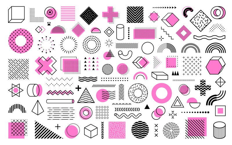 Memphis style geometric element srt isolated Vector Image