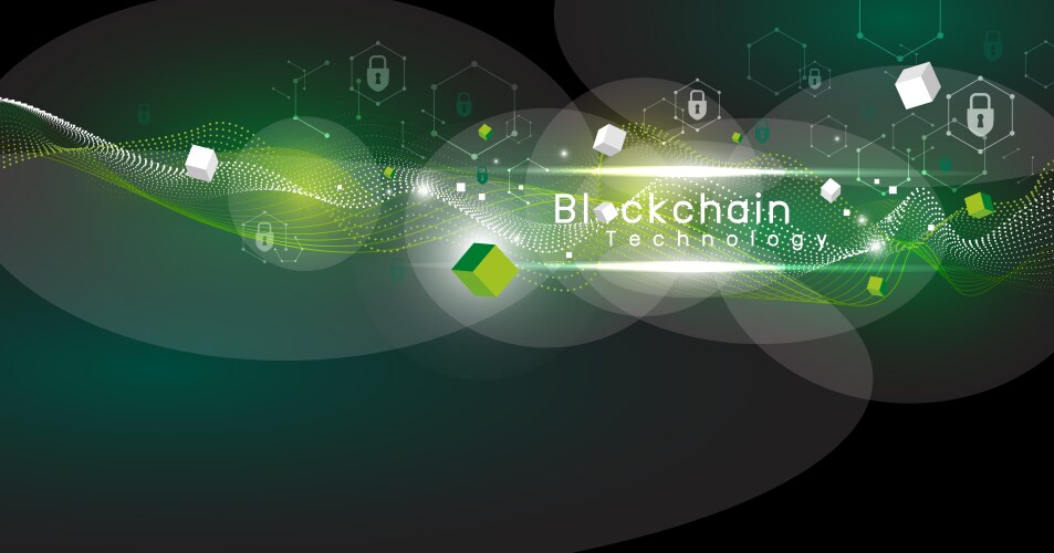 Blockchain technology design Royalty Free Vector Image
