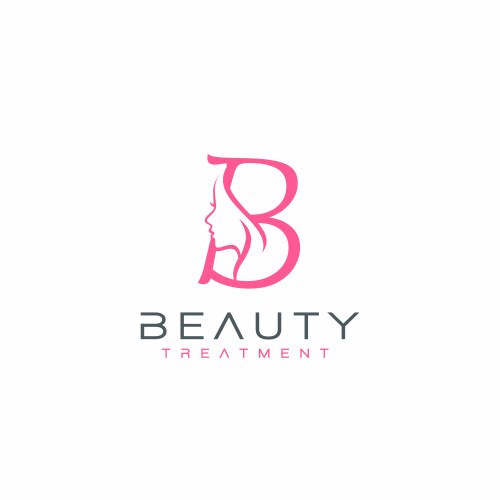 Letter b beauty face logo design icon Royalty Free Vector