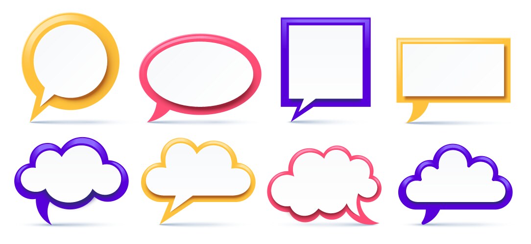 Colorful speech bubble frames Royalty Free Vector Image
