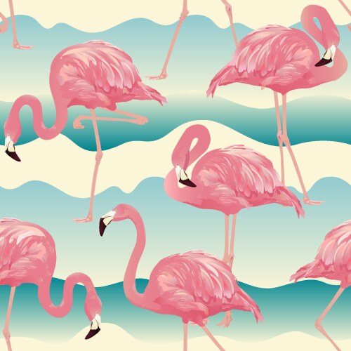 Print flamingos Royalty Free Vector Image - VectorStock