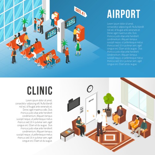 Railway bus station or airport waiting area Vector Image