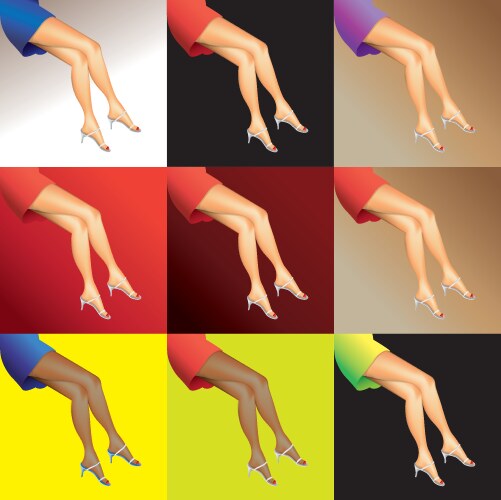 Womens legs in stockings and shoes Royalty Free Vector Image