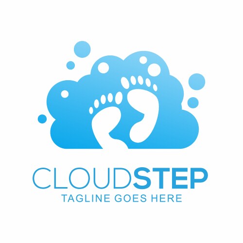 Cloud inspect logo silhouette Royalty Free Vector Image