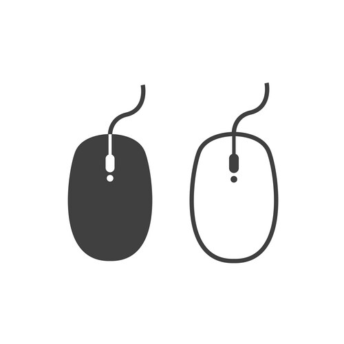 Black and White Computer Mouse Icons Set – Royalty-Free Vector ...